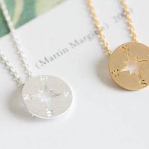 Tiny Compass Necklace, Simple Compass Pendant, Chic And Small Compass ...