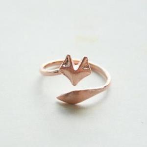 Cute Gold Fox Ring, Foxy Fox , Everyday Ring, Adjustable Size, Chic ...