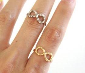 Twisted Infinity Ring, Stackable Ring, Dainty Ring, Stacking Rings ...