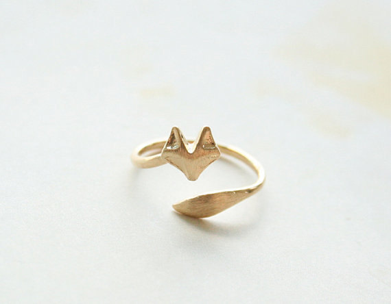 Cute Gold Fox Ring, Foxy Fox , Everyday Ring, Adjustable Size, Chic ...