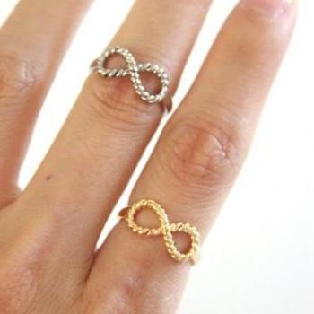 Twisted Infinity Ring, Stackable Ring, Dainty Ring, Stacking Rings ...